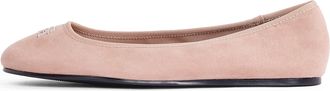 Tommy Hilfiger Damen Th Hardware Suede Fw0fw08655 Ballerinas, Beige Claystone, 37 EU
