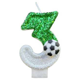 Generic Glitzer Jubil&auml;umskerzen - Glitzer Fu&szlig;ball Kerzen Dekorationen, Fu&szlig;ball Thema Kuchen Dekorationen | Fu&szlig;ball Design Kuchen Kerzen, Kreative Kuchen Dekor