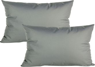 JACK 2er Set 40x60cm Outdoor Kissenhülle Kissenbezug Wasserfest Sitzkissen Lounge Kissen Garten Stuhl Lotus Effekt, Farbe:Grau