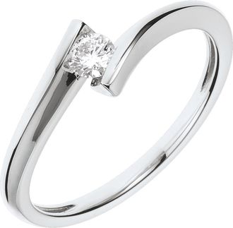 Edenly Solitärring Kostbarer Kokon - Mondfinsternis - Weißgold - 18 Karat