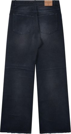 Balenciaga Cotton Straight-Leg with Knee Bend Jeans - Blue