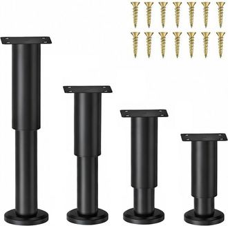 Generic Verstellbare M&ouml;belf&uuml;&szlig;e Metall, M&ouml;belbeine H&ouml;henverstellbar 8-42 cm, M&ouml;belbeine F&uuml;r Tisch, Sofa, Schrank, Bett, DIY M&ouml;bel, Schwarz Und Wei&szlig; M&ouml;belbeine 