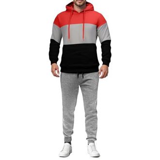 Generic Survêtement 2 pièces pour homme avec sweat à capuche et jogging - Tenue décontractée pour le sport de plein air - Survêtement dautomne et dhiver 2025,