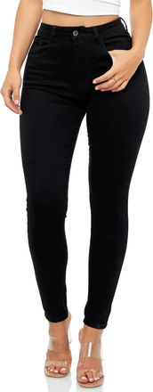 Elara Super High Waist Damen Hose Chunkyrayan EL12 Schwarz 44 (2XL)