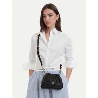 Tommy Hilfiger Handtasche Tommy Hilfiger Th Feminine Mini Crossover AW0AW18718 Schwarz