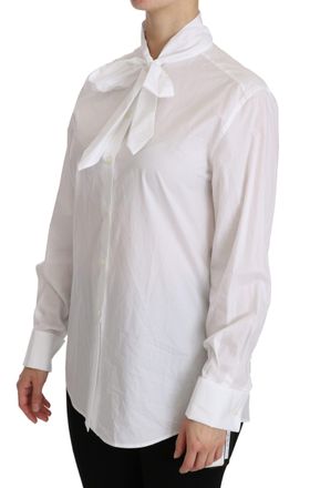Dolce & Gabbana Womens White Turtle Neck Long Sleeve Polo Shirt Cotton