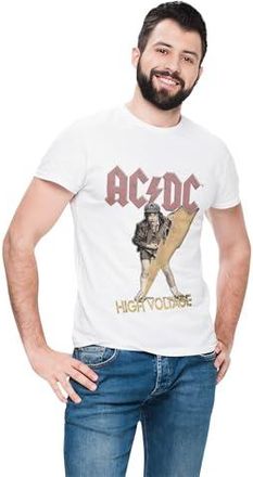 AC/DC Legend Icon Officiel AC/DC imprim&eacute; T-Shirt pour Homme Col Ras du Cou Manches Courtes Coton Coupe r&eacute;guli&egrave;re,High Voltage_W,Taille L