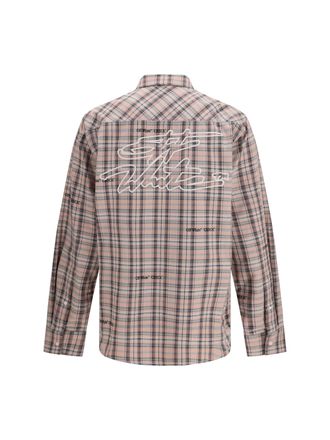 Off-white Mens Flannel Shirt Mauve Morn Cotton