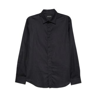 Emporio Armani Chemise Jacquard Monogramme - Homme - Chemises - Bleu - Taille: L