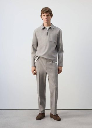 Mango Sweat regular fit avec poche gris clair/pastel - Homme - XXL - MANGO MAN