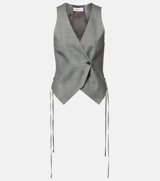 Alexander McQueen Gilet asym&eacute;trique en laine