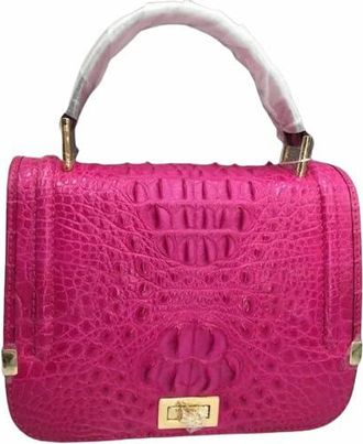 Generic Sac cabas pour femme en cuir de crocodile authentique, pochette à rabat en cuir dalligator véritable, petit sac à main bandoulière oblique pour femme