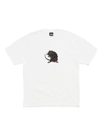 St&uuml;ssy T-Shirt mit Long Range-Print - Wei&szlig;