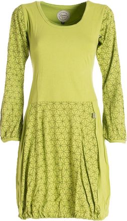 vishes Alternative Bekleidung - Langarm Damen-Keid Ballon-Kleid Shirt-Kleid kurz Loose fit hellgr&uuml;n 38