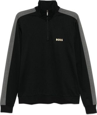 BOSS Pullover mit Logo-Print - Schwarz
