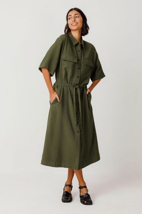 SKFK Damen vegan Kleid Danele Green