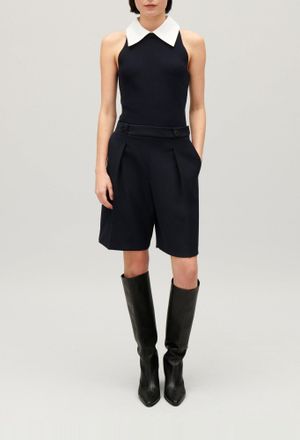 Claudie Pierlot Tanktop mit Hemdkragen Marineblau