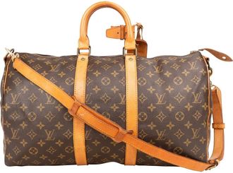 Louis Vuitton Crossbody Bags - Louis Vuitton Canvas Monogram Keepall 45 Bandoulie - Gr. unisize - in Braun - f&uuml;r Damen