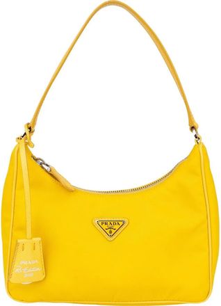 Prada Crossbody Bags - Prada Yellow Nylon Triangle Re-Editon Handbag - Gr. unisize - in Gelb - f&uuml;r Damen