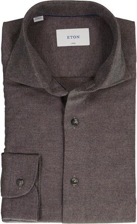 Eton Herren Hemden braun Flanell