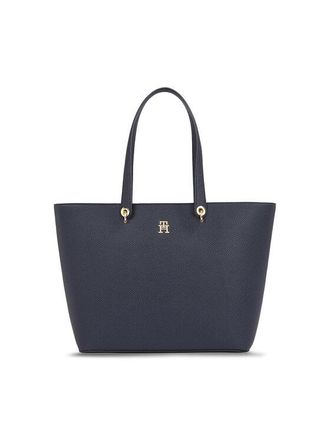 Tommy Hilfiger Handtasche Emblem Shopper AW0AW15178 Dunkelblau