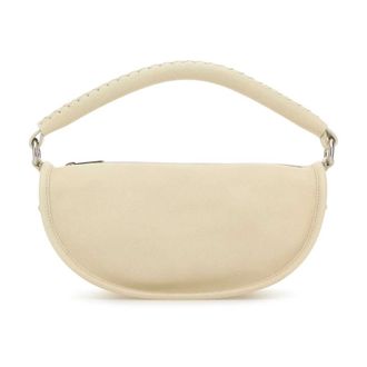 Burberry Femme, Sacs, Blanc, Taille: ONE Size Sac &agrave; main en cuir ivoire