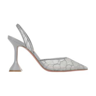Amina Muaddi Holli Lace Sling 95 - Femme - Chaussures - Gris - Taille: 41 EU