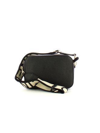 Coccinelle Womens Mini Crossbody Bag Black Cowhide | Ribbon: Polyester - Crossbody-Bags