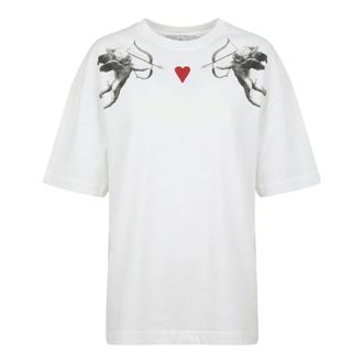 Fiorucci Femme, Tops, Blanc, Taille: 42 FR Double Cupid Relaxed T-shirt