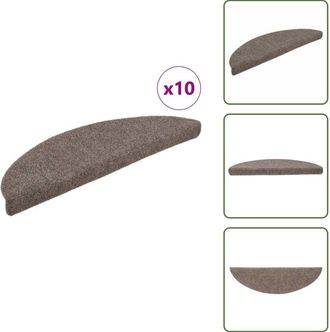 vidaXL Vidaxl - Tapis autoadh&eacute;sifs de marches 10 pcs beige 56x17x3cm aiguillet&eacute; - Tapis Descalier - Tapis Marche - Tapis Antid&eacute;rapant - Protection Escalier