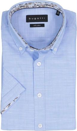 Bugatti Herren Kurzarmhemd blau Baumwolle