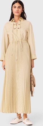 Maje Langes Plisseekleid Mit &Ouml;sen - Gelb - Maje