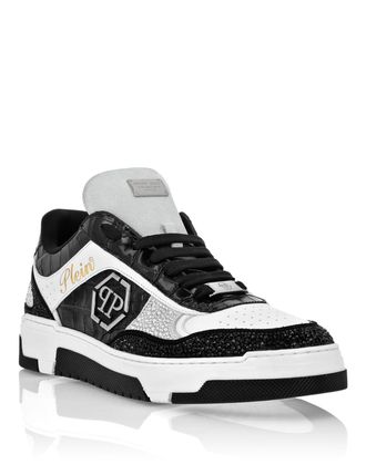 Philipp Plein Low Top Sneakers Mix Strass Cocco