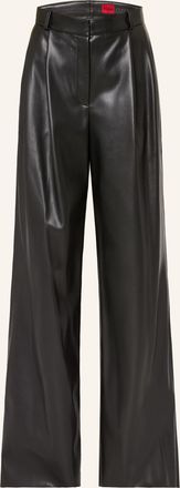 HUGO BOSS Hugo Marlenehose Henesa In Lederoptik schwarz