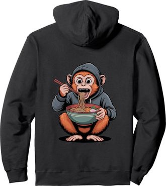 Shinkai Wilder AFFE mit Ramen Japan Streetwear Pullover Hoodie