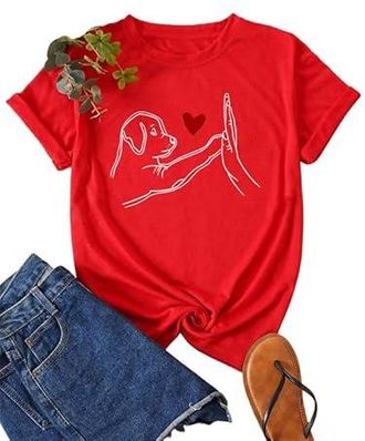Keephen Golden Retriever T-Shirt &Eacute;t&eacute; Dr&ocirc;le Chien Tape men Cinq Impression 3D Femmes Manches Courtes Col Rond Tee Shirt Casual Pullover Tops