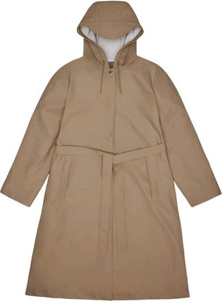 Rains Femme, Vestes, Beige, Taille: 42 FR Veste Longue Trap&egrave;ze