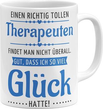 OM3 Therapeut Kaffee-Tasse mit Spruch - Geschenk für Physiotherapeuten - Dankeschön - Physio Ergo Praxis Krankengymnastik - Keramik Becher - 11oz 325ml - 