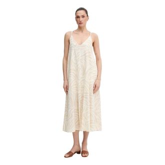 DKNY Maxikleid mit ausgestelltem Rock - - Dresses - Damen - Beige - L