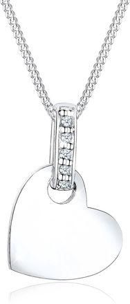 DIAMORE Elli DIAMONDS Halskette Damen Herz Anhänger Liebe Klassisch mit Diamant (0.05 ct.) in 925 Sterling Silber