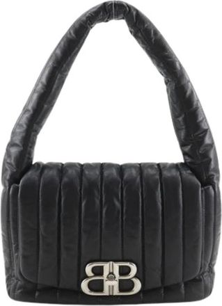 Balenciaga Pre-owned Monaco Calf Shoulder Bag - Femme - Pre-owned - Noir - Taille: ONE Size