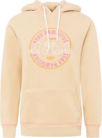 Zwillingsherz Hoodie Cat Mom mit aufgesticktem Katzenmotiv und Kontrastn&auml;hten