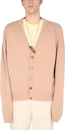 AMBUSH Cashmere Blend V-Neck Cardigan - Beige