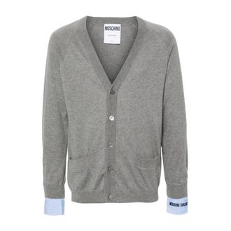 Moschino Homme, Pulls, Gris, Taille: M Pull Gris avec Col en V
