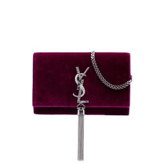 Saint Laurent Pre-owned Sac Bandouli&egrave;re Kate en Velours - Femme - Pre-owned - Violet - Taille: ONE Size