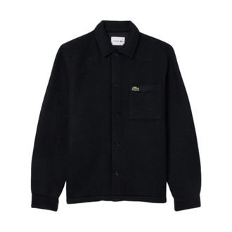 Lacoste Homme, Vestes, Bleu, Taille: M Chemise veste en feutre m&eacute;lang&eacute; de laine