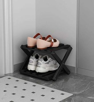 Generic Faltbares Schuhregal Schmaler Schuhständer Platzsparender Holzständer Aus Bambus Umweltfreundlich - Organizer Stabil Für Flur Eingangsbereich Kein Auf