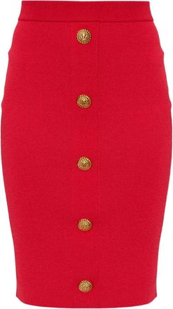 Balmain button mini skirt - Rot