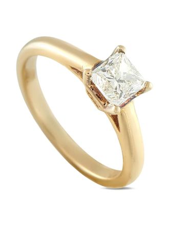 Luxury Bazaar bague en or jaune 14 ct à diamant solitaire
