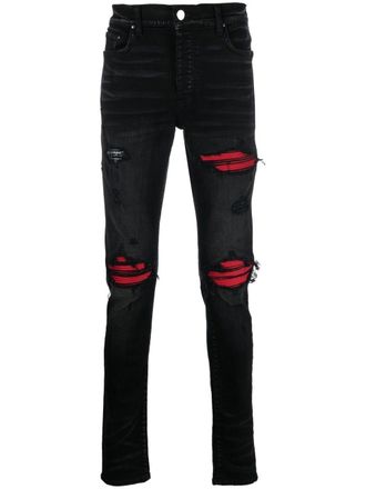 Amiri jean skinny &agrave; effet us&eacute; - Noir